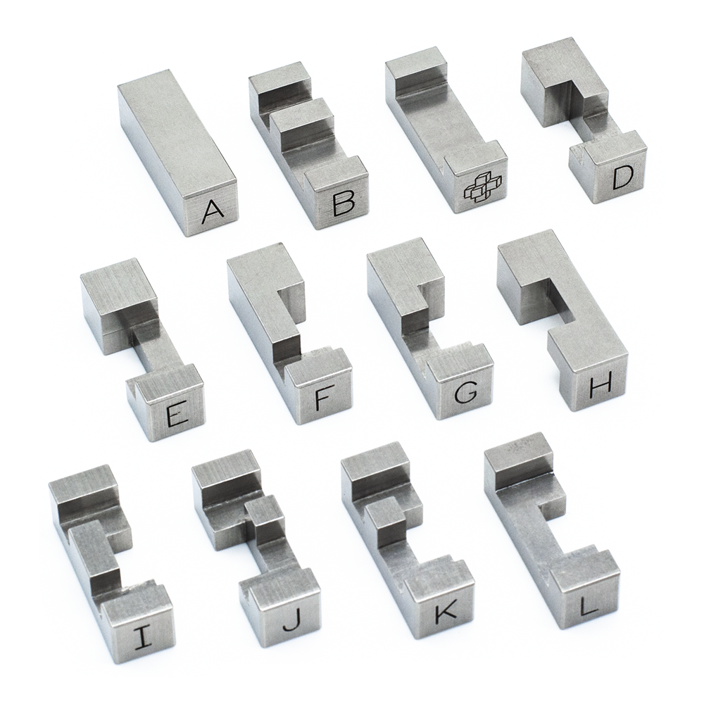 DDD Burr Set Stainless Steel - Cubic Dissection Interlocking Puzzle ...